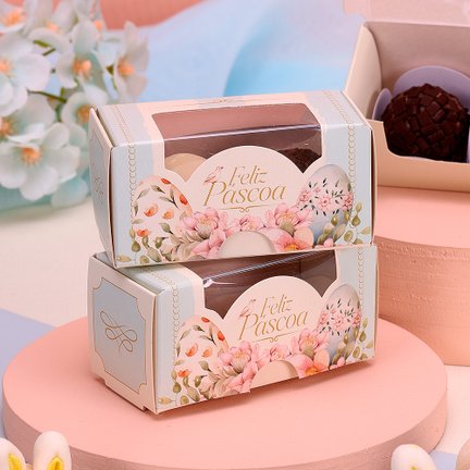 Caixa para 2 Doces com Visor Sublime (10 unidades)